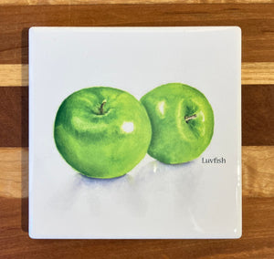 Dora Dylanne Reyes: Apples Coaster – Salmon Falls Gallery
